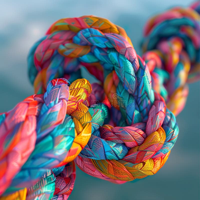 Close-up of a Rope with Knots Generated by Artificial Intelligence ...