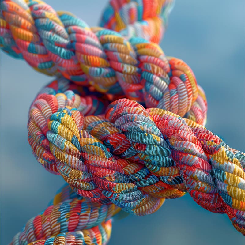 Close-up of a Rope with Knots Generated by Artificial Intelligence ...