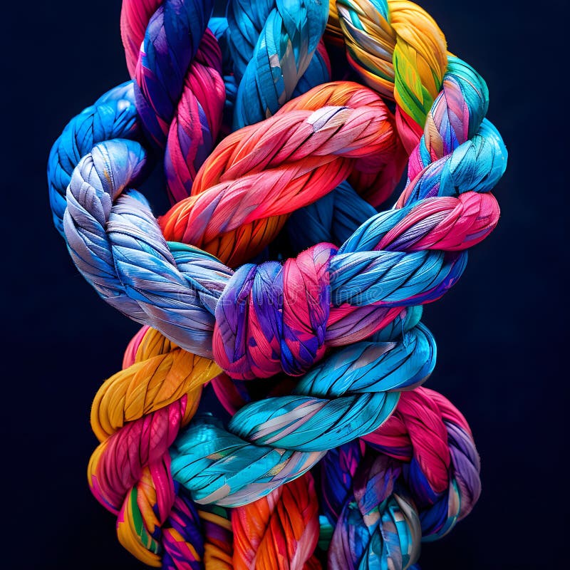 Close-up of a Rope with Knots Generated by Artificial Intelligence ...
