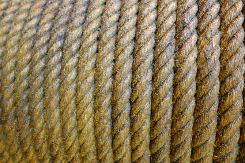 Close Up Rope Roll on the Post Texture Background Stock Image - Image ...