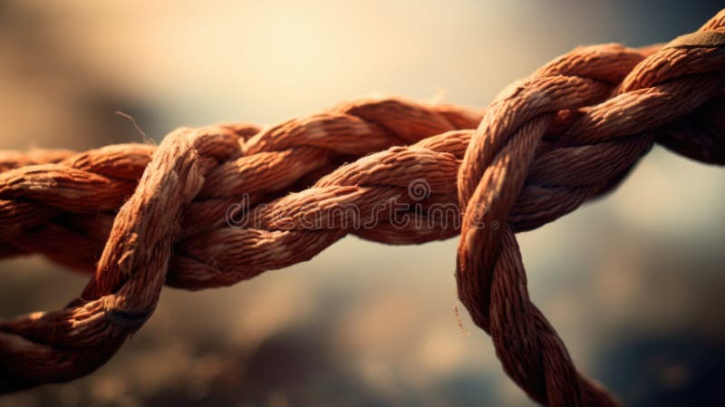 A Close Up of a Rope Tied To a Tree, AI Stock Illustration ...