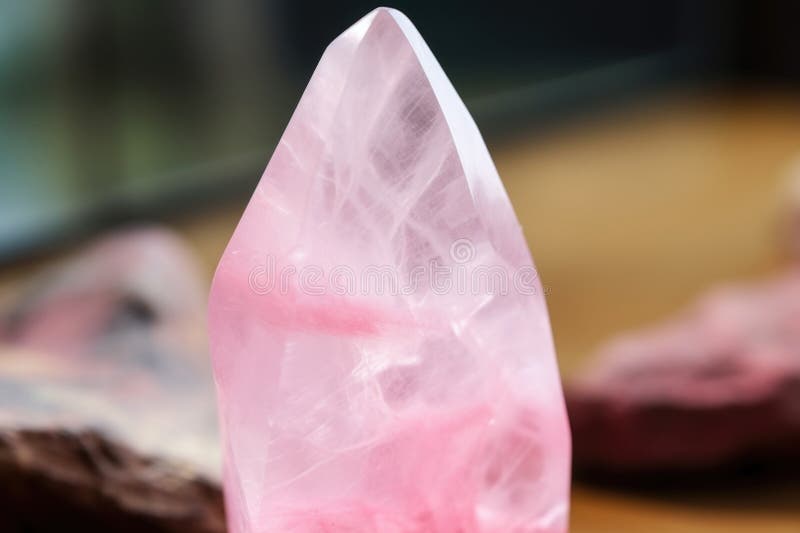 Close-up of a Rose Quartz Stone with Natural Light Stock Illustration ...