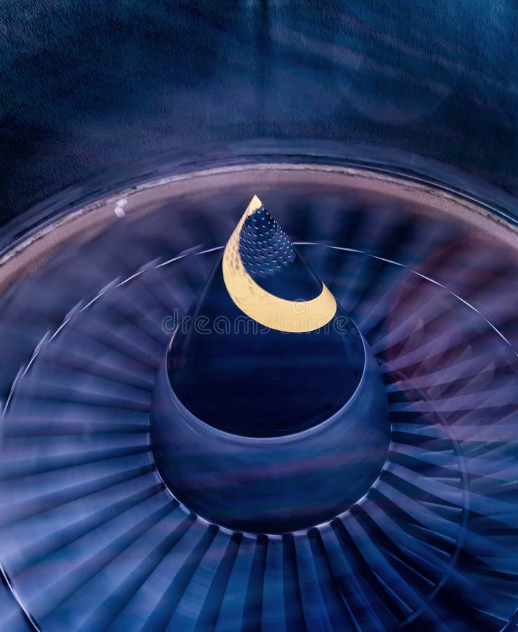 Close Up of Rotating Aircraft Engine Blade Stock Photo - Image of ...