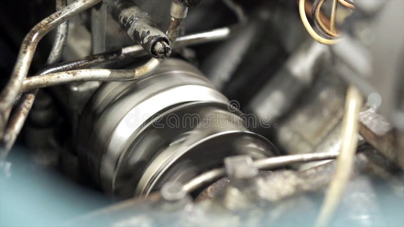 Close-up of Rotating Part of Generator. Clip. Cylindrical Part of ...