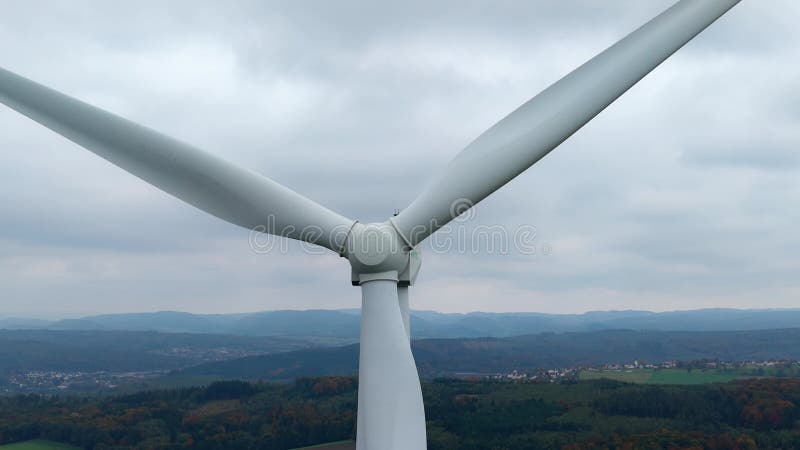 Close-up of the Rotor of a Wind Turbine Against a Cloudy Sky Stock ...