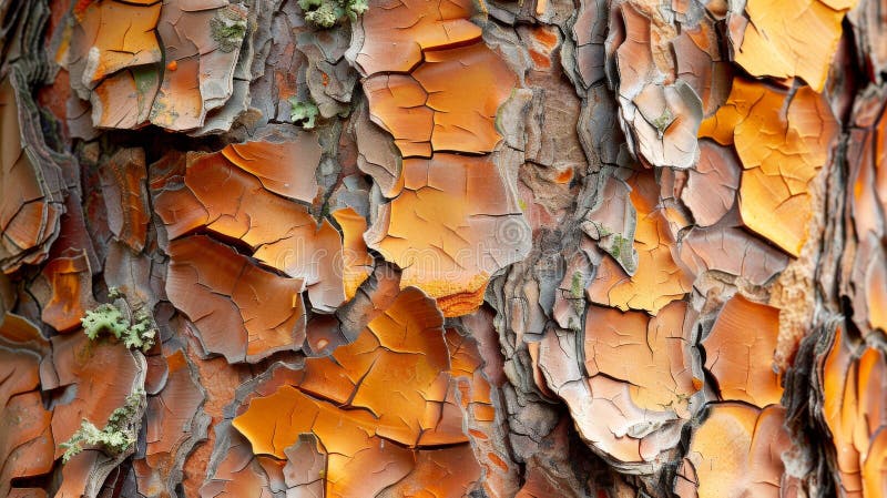 Close-up of the Rough, Brown Bark of a Pine Tree. the Bark Has Long ...