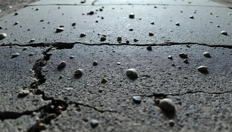 Close-up of Rough Concrete Surface with Embedded Pebbles Showcasing an ...