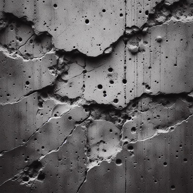 Close-up of Rough Concrete Wall with Tiny Cracks and Imperfections ...