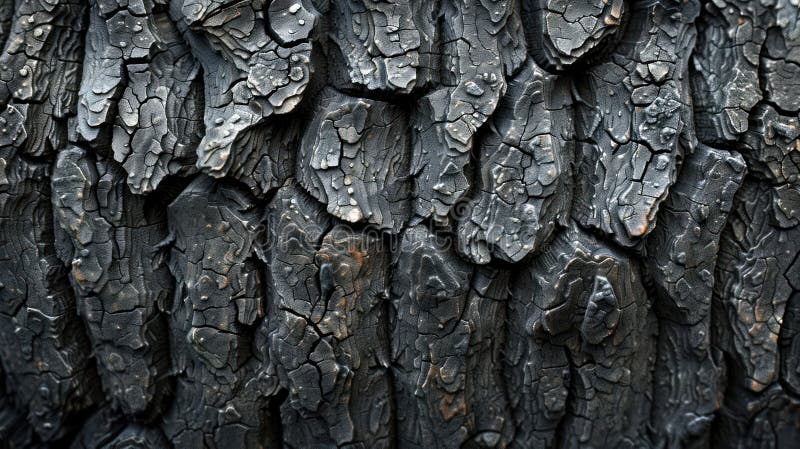 Close-up of Rough, Dark, Cracked Bark Texture on a Tree Stock ...