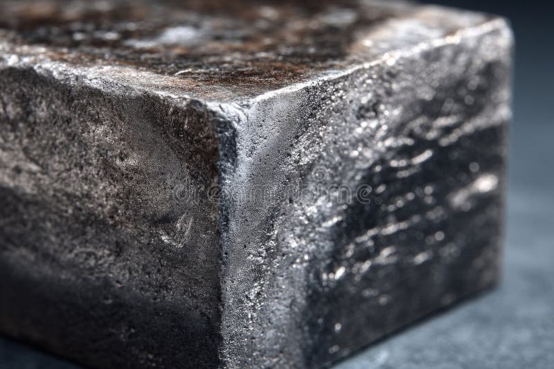 Close-Up of a Rough Grey Metal Block Stock Illustration - Illustration ...