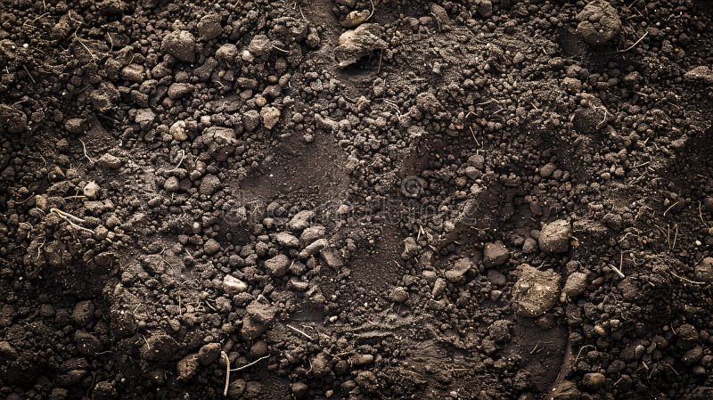 Close-Up of Rough, Loamy Soil with Rounded Pebbles Stock Illustration ...