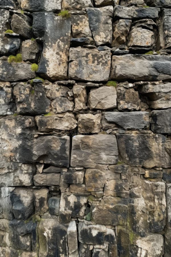 Close-up of a Rough, Stone Wall Texture Stock Illustration ...
