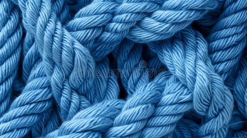 Close-up of Rough and Twisted Blue Jute Rope Stock Photo - Image of ...