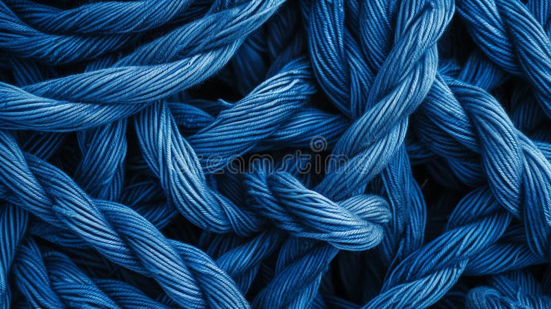 Close-up of Rough and Twisted Blue Jute Rope Stock Photo - Image of ...