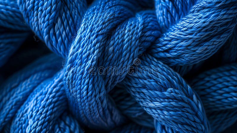 Close-up of Rough and Twisted Blue Jute Rope Stock Image - Image of ...