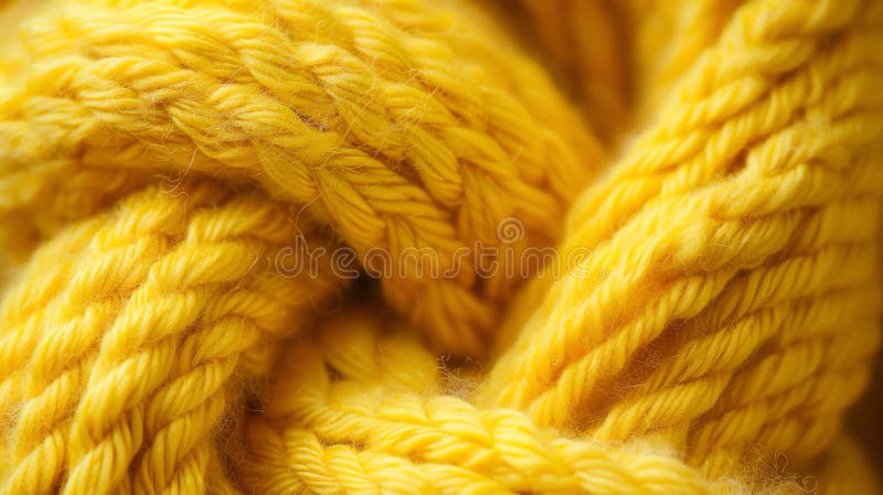 Close-up of a Rough, Yellow Rope with a Knot Stock Image - Image of ...