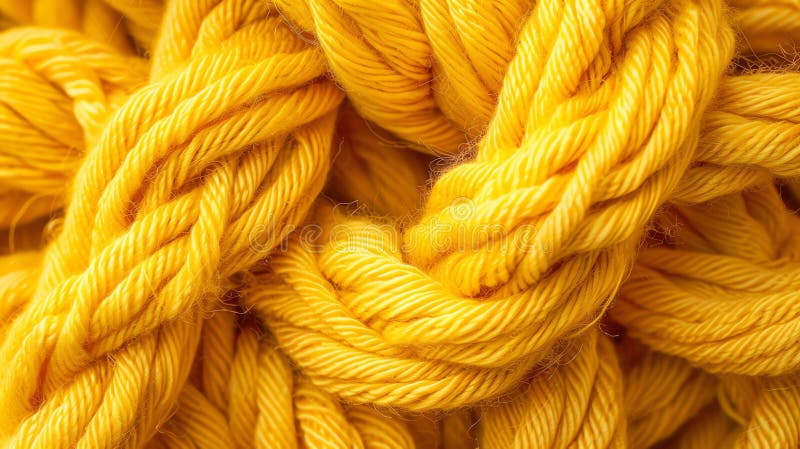 Close-up of a Rough, Yellow Rope with a Knot Stock Image - Image of ...