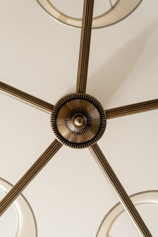 Close-up of a Round Chandelier of Several Lamps Against the Background ...