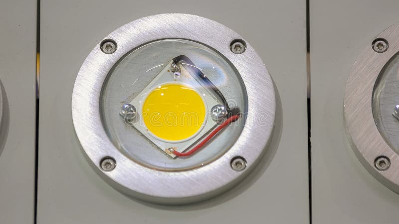 Close-up Round Cree Led Chip in the Metal Frame. Stock Illustration ...