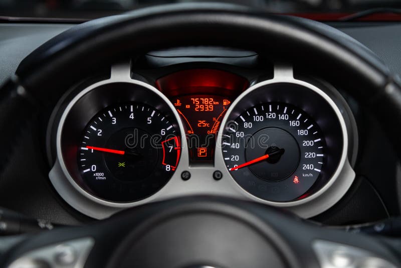 Close-up of Round Dashboard Stock Photo - Image of model, elegant ...