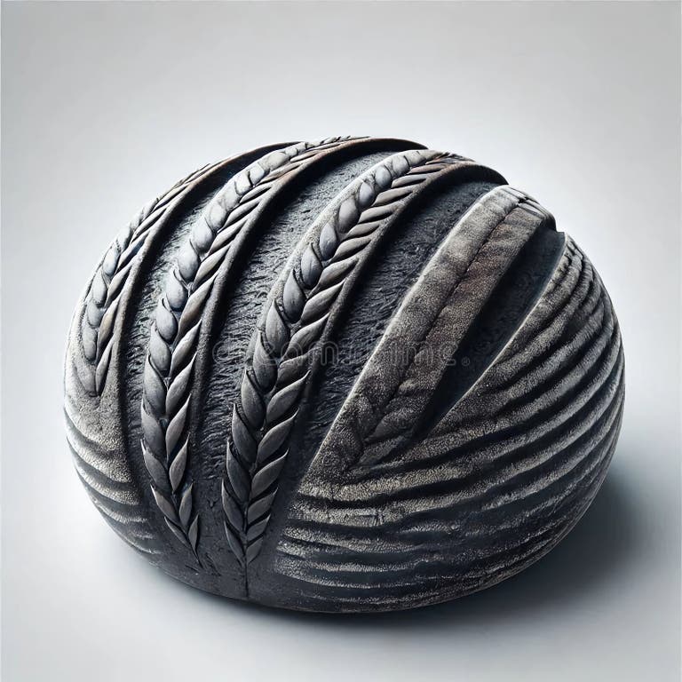 A Close-up of a Round Loaf of Bread with Artistic Scoring Patterns and ...