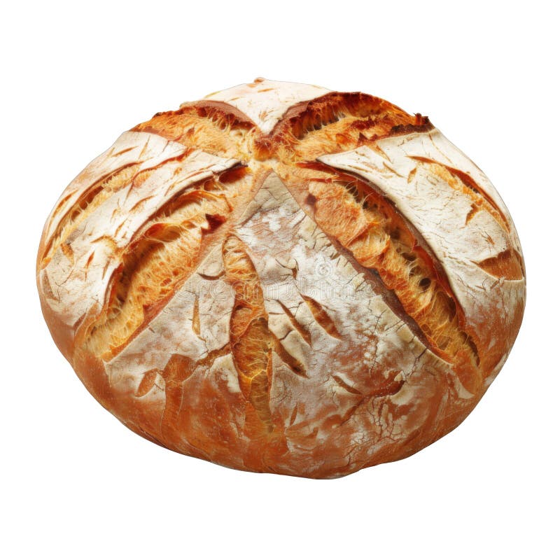 A Close-Up of a Round Loaf of Crusty Bread Stock Image - Illustration ...