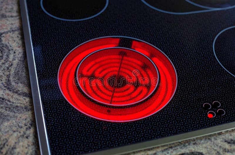 Close-up of a Round Red Glowing Induction Stove Stock Photo - Image of ...