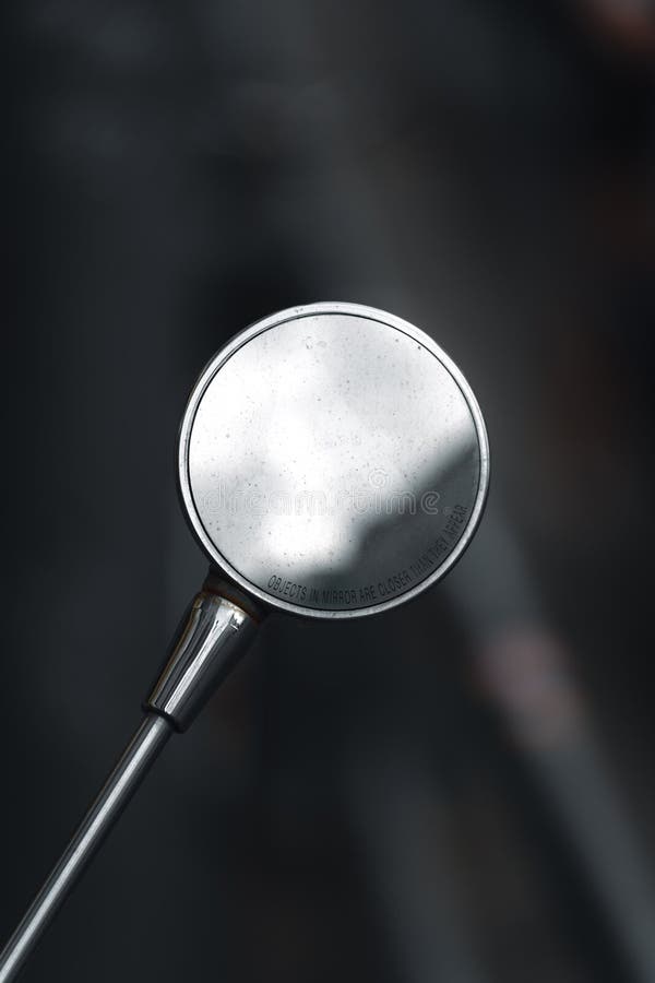 Close-up of a Round Side Mirror with the Text Objects in Mirror are ...