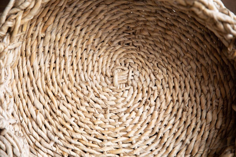 CLose Up of Round Woven Basket Texture. Ratan Plate Texture Stock Image ...