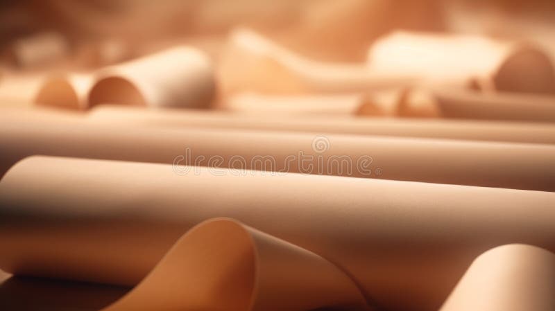 A Close-up of a Row of Pristine White Sheets of Paper Stock ...