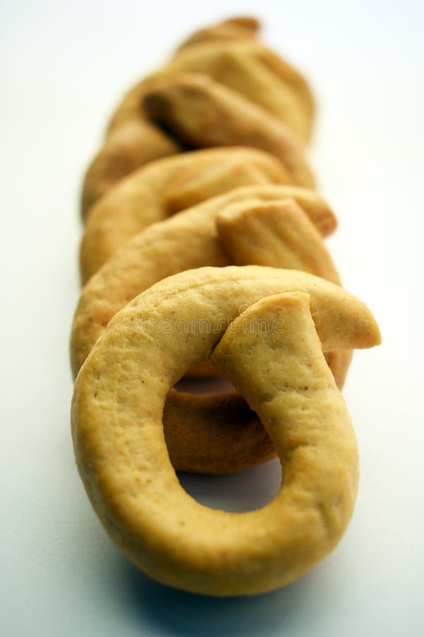 Close Up on Row of Tarallucci Stock Image - Image of close, white ...