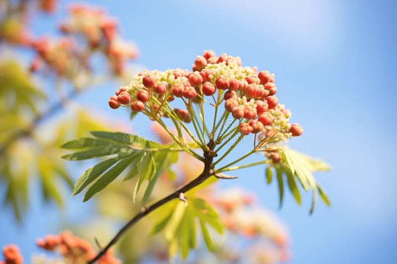 Close-up of a Rowan Tree in Bloom Stock Image - Image of generated ...