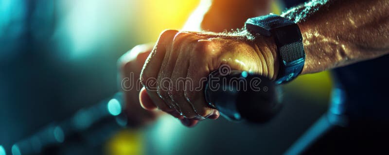 Close-up of Rower S Hands Gripping VR Rowing Oars, Showcasing Strength ...