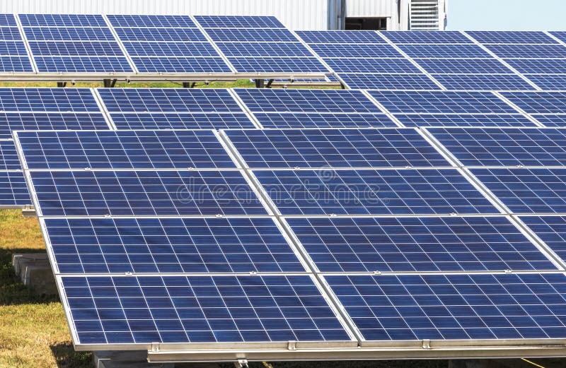 Close Up Rows Array of Polycrystalline Silicon Solar Cells or ...