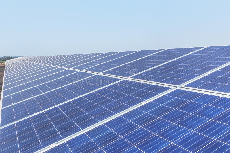 Close Up Rows Array of Solar Cells or Photovoltaics in Solar Power ...