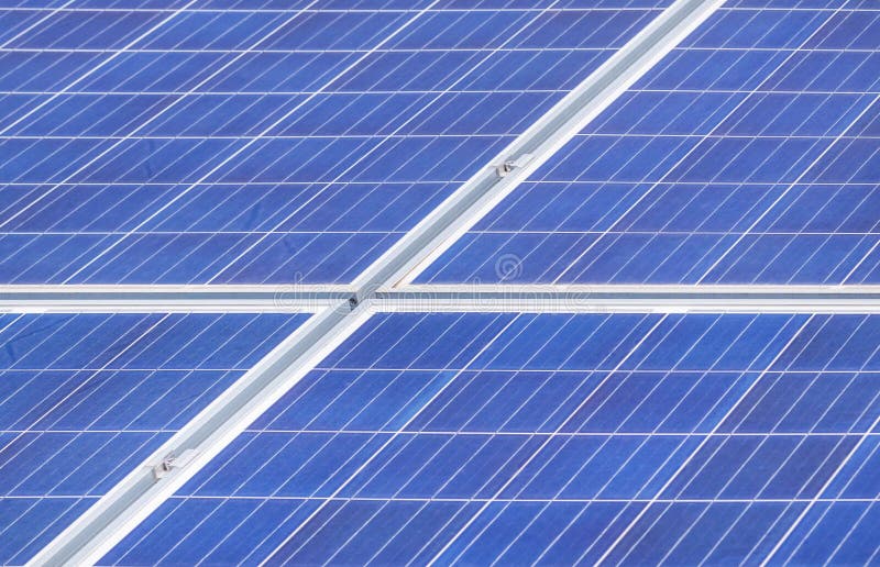 Close Up Rows Array of Solar Cells or Photovoltaics in Solar Power ...