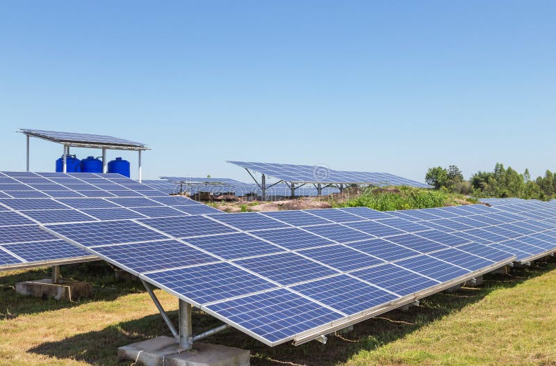 Close Up Rows Array of Solar Cells or Photovoltaics in Solar Power ...