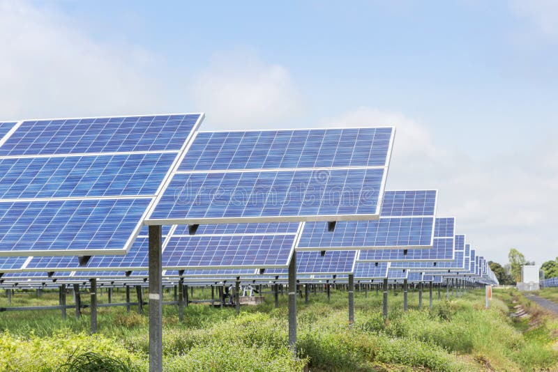 Close Up Rows Array of Solar Cells or Photovoltaics in Solar Power ...
