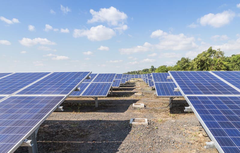 Close Up Rows Array of Solar Cells or Photovoltaics in Solar Power ...