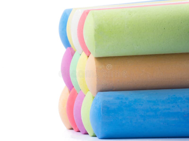 Close-up of Rows of Colorful Blackboard Chalk Background Stock Image ...
