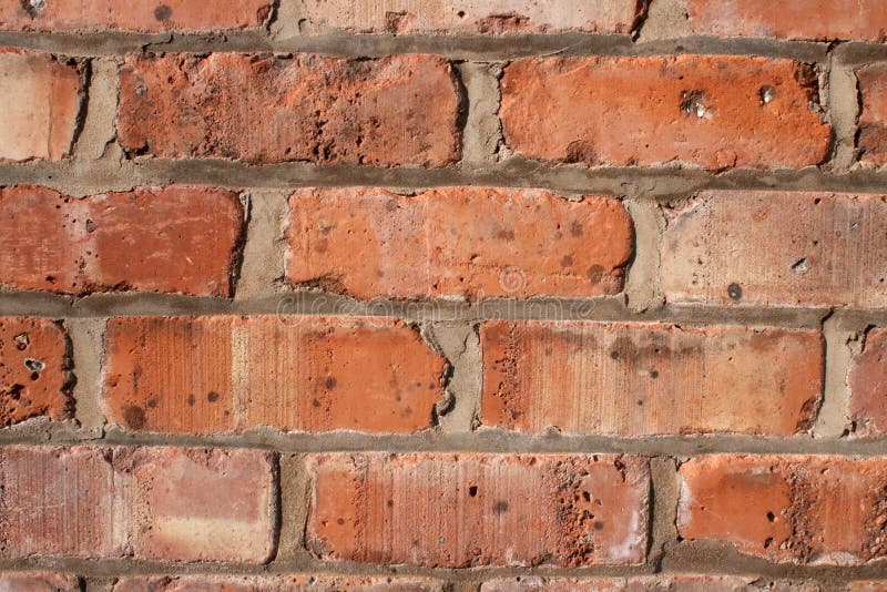 Close Up of Rows of Red Bricks in Wall Stock Image - Image of showing ...