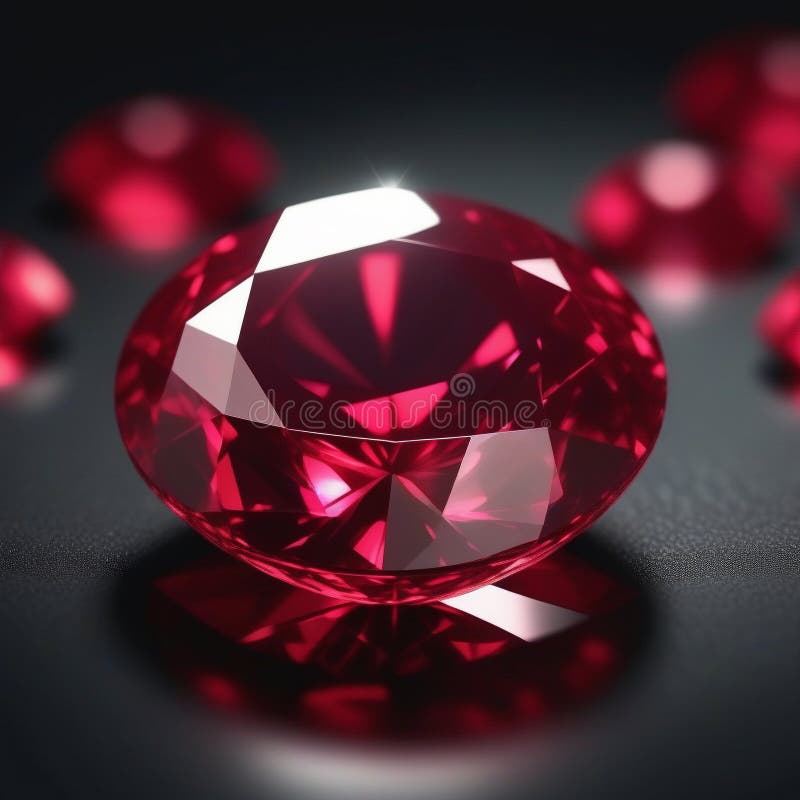 Close Up of Ruby Isolated on a Dark Background. Stock Illustration ...