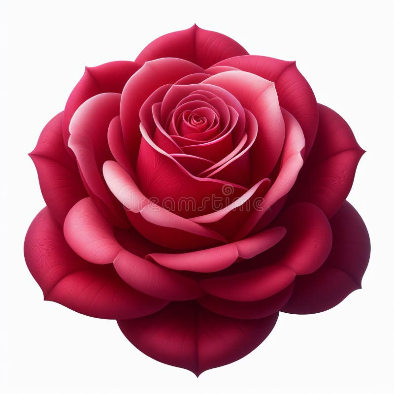 A Close Up of a Ruby Red Rose with Delicate Petals, Isolated O Stock ...