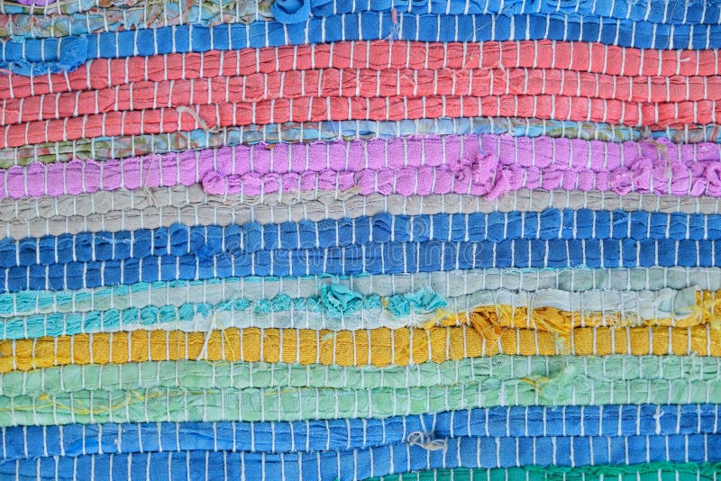Close-up of Rug Woven from Colored Threads Stock Image - Image of ...