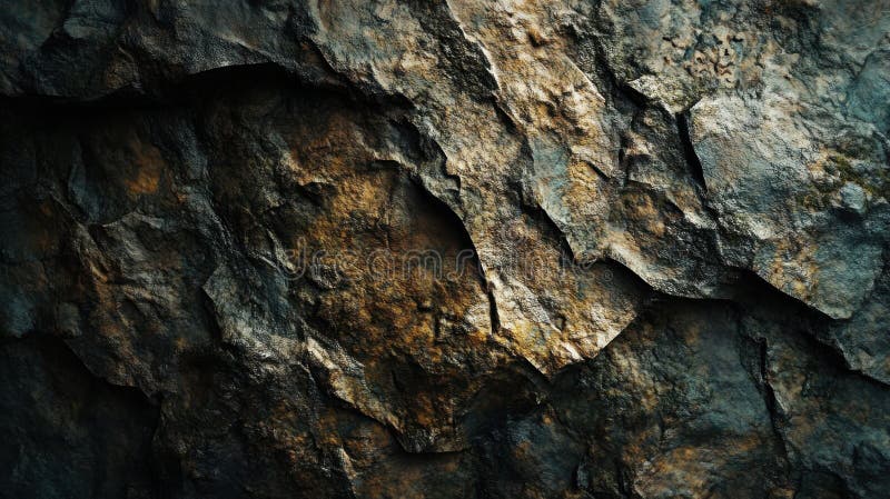 Close-up of Rugged Rock Surface Texture with Natural Patterns and ...