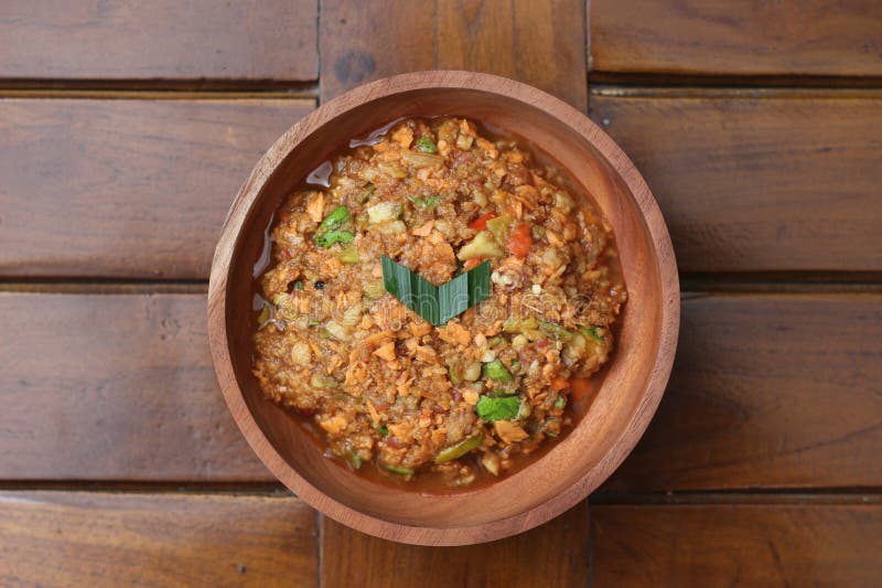 A Close Up Rujak Bebek or Smashed Fruit Which is Made from Raw Fruit ...