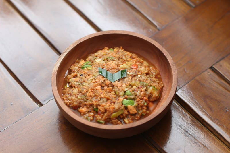 A Close Up Rujak Bebek or Smashed Fruit Which is Made from Raw Fruit ...