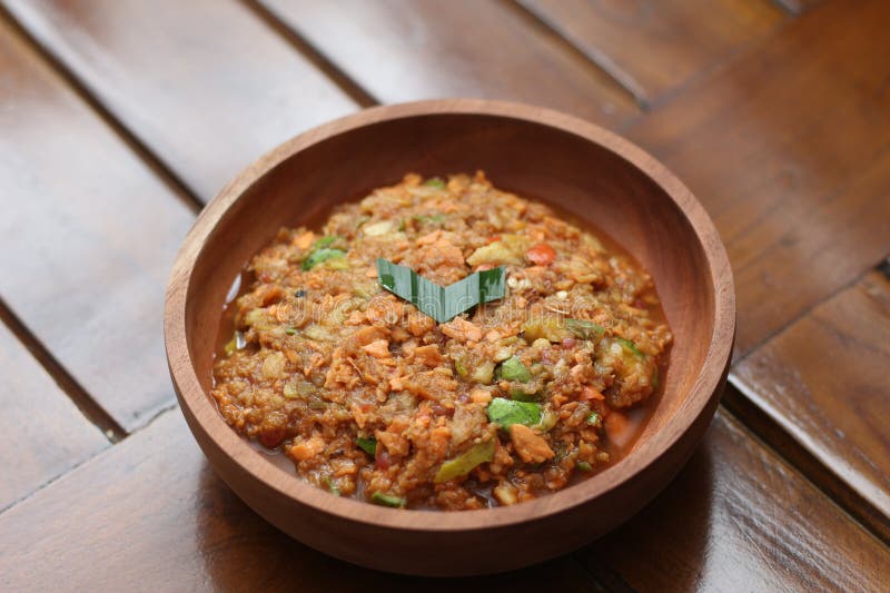 A Close Up Rujak Bebek or Smashed Fruit Which is Made from Raw Fruit ...