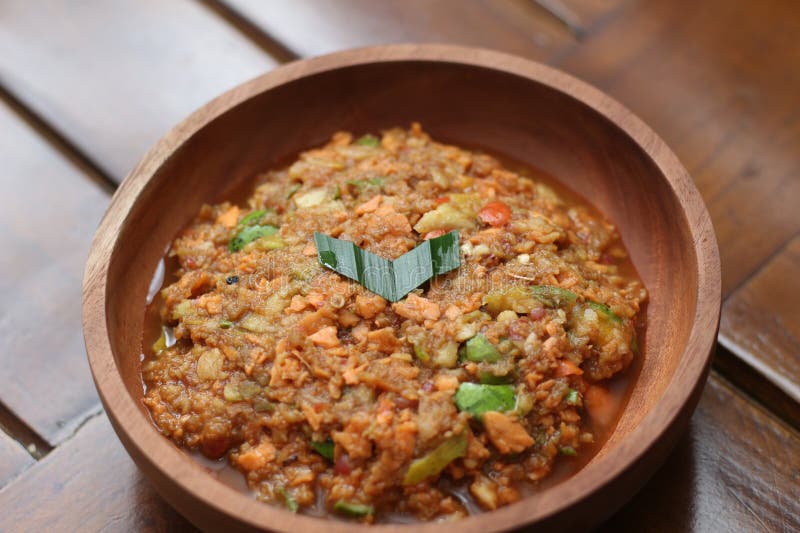 A Close Up Rujak Bebek or Smashed Fruit Which is Made from Raw Fruit ...