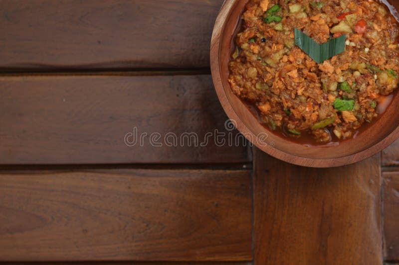 A Close Up Rujak Bebek or Smashed Fruit Which is Made from Raw Fruit ...